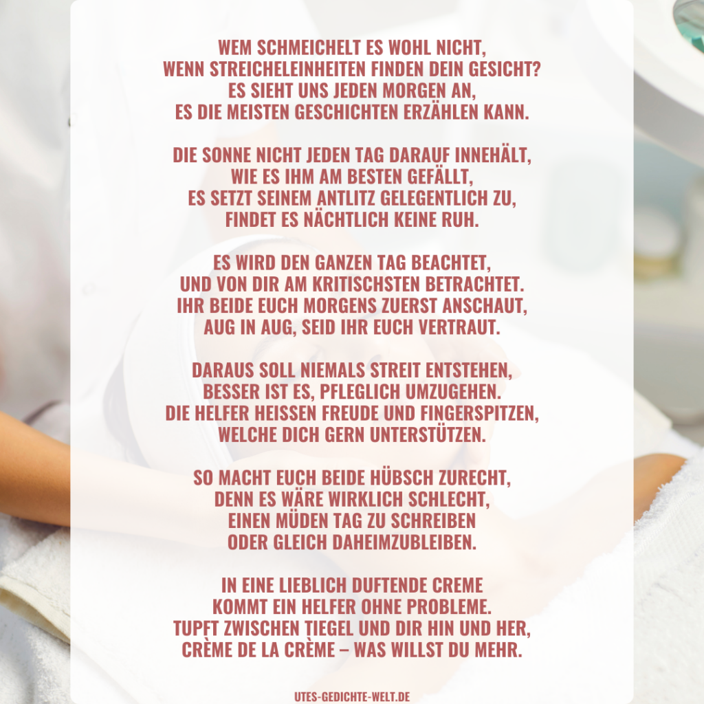 1 zeitloses Gedicht zum Geschenk von Kosmetik