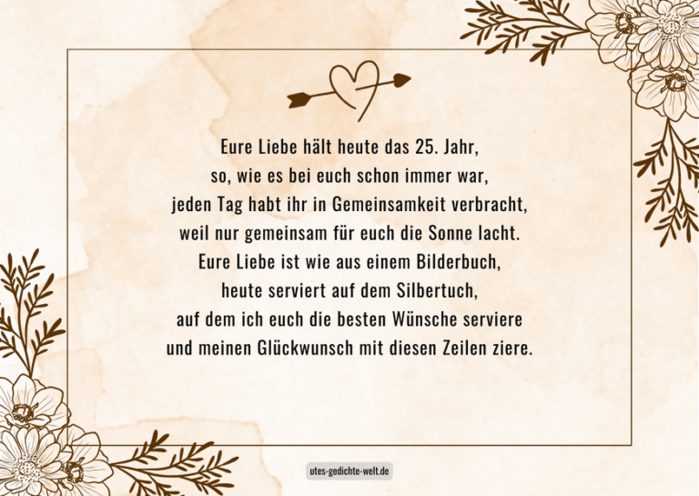 Sprüche Zur Silberhochzeit Für Die Eltern