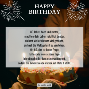 36 zeitlose Glückwünsche zum 80. Geburtstag